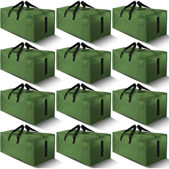 12 Large Moving Bags with Zippers & Carrying Handles - Water-Resistant ...