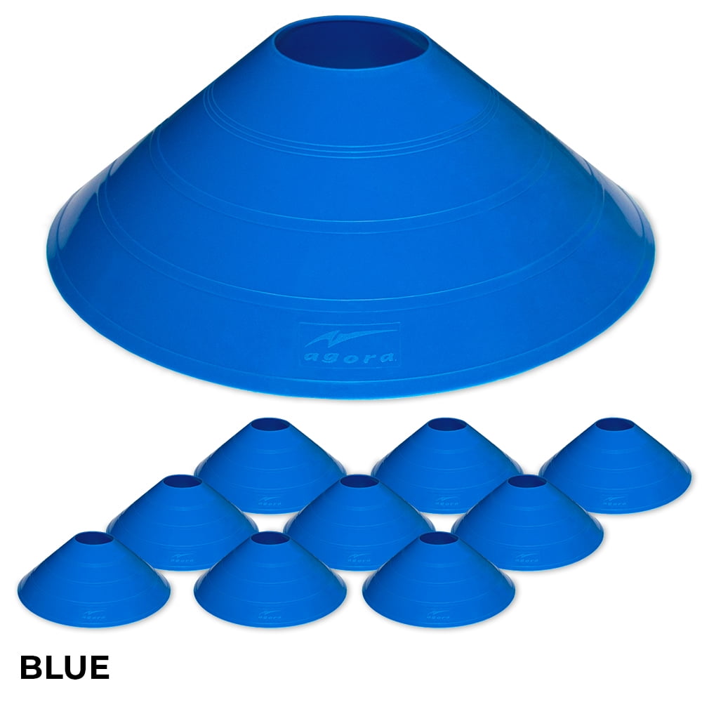 12" Large Practice Disc Cones - Set of 10 - White, Blue, Orange, and ...