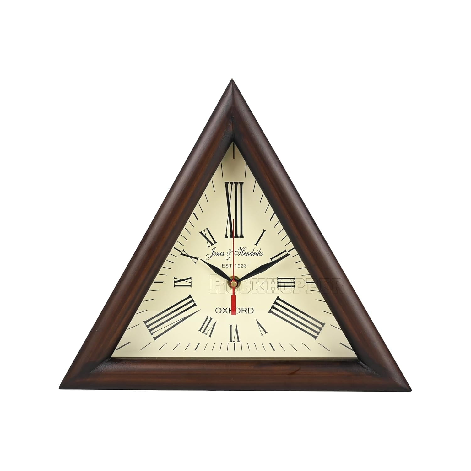 12'' Large Wooden Triangle Wall Clock Designer Numbers Wall Mounted or Table Clock for Office ...