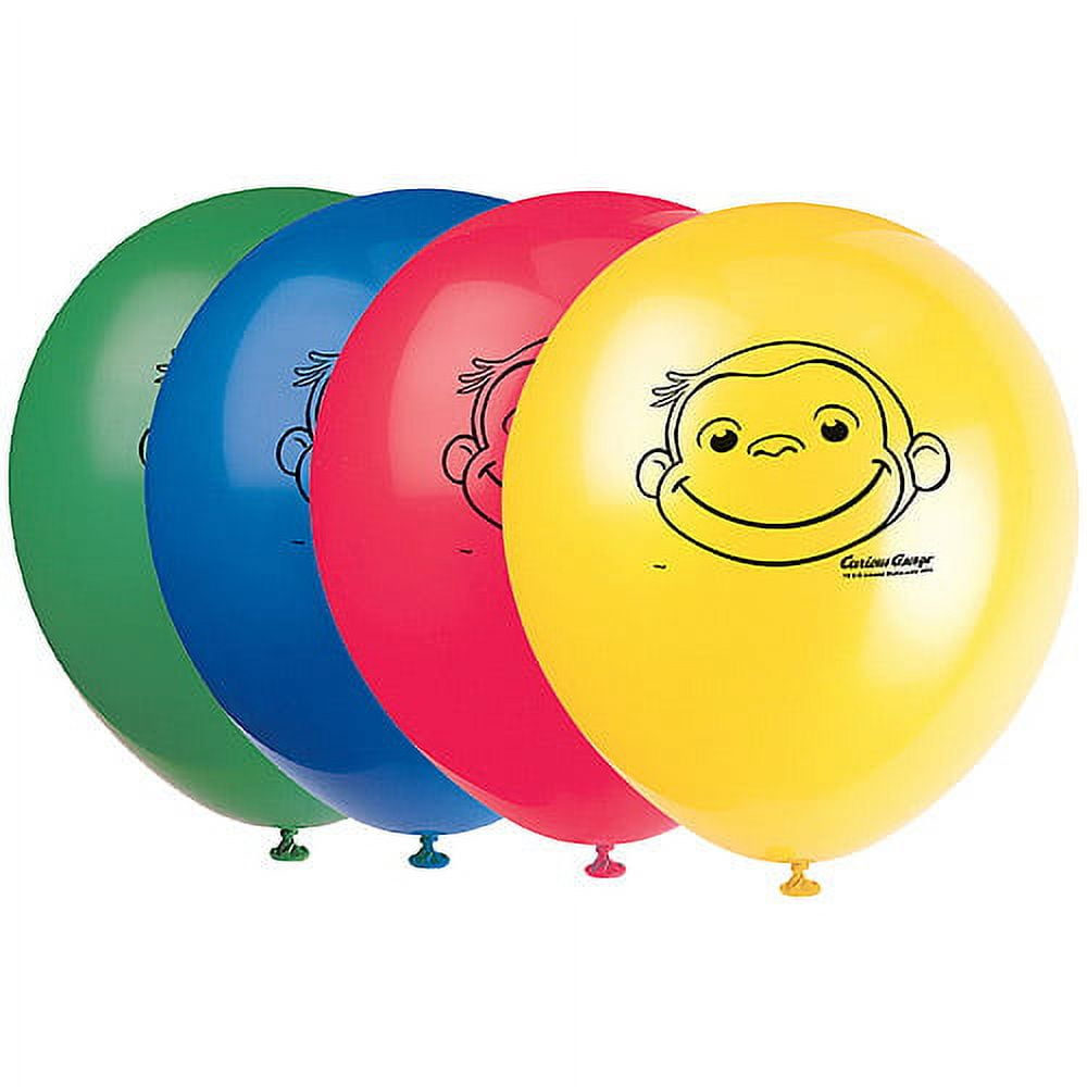 12" Latex Curious George Balloons, 8ct - Walmart.com