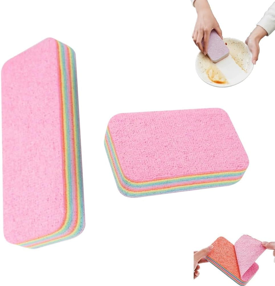 12 Layer Microfiber Sponge, Rainbow Sponge, Layered Sponges, Multi ...
