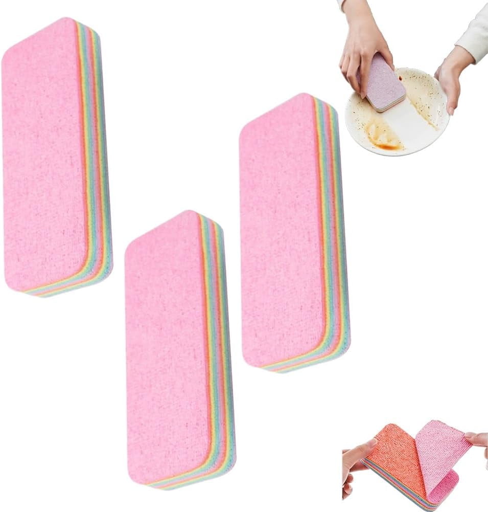 12 Layer Microfiber Sponge, Rainbow Sponge, Layered Sponges, Multi ...