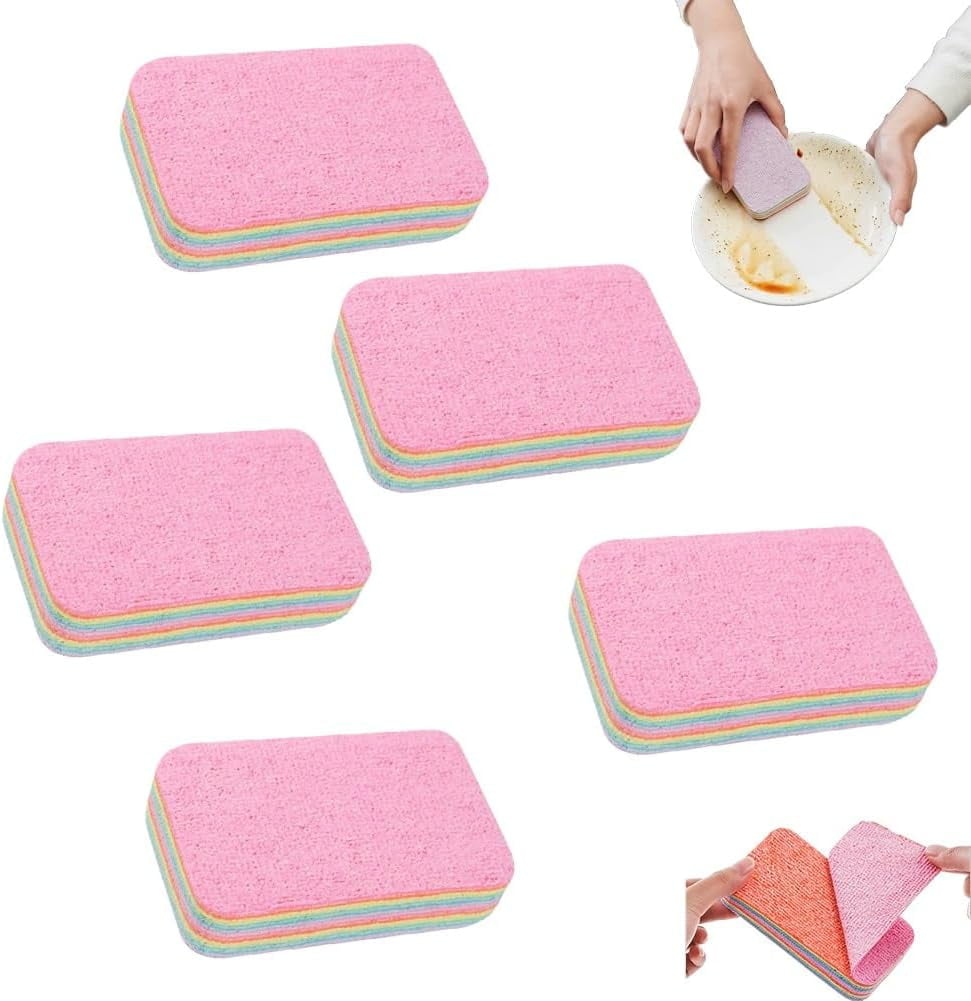 12 Layer Microfiber Sponge, Rainbow Sponge, Layered Sponges, Multi ...
