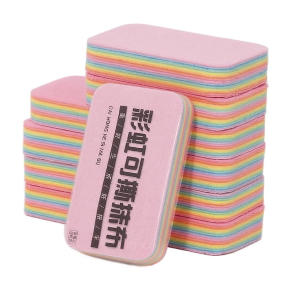 12-Layer Tearable Microfiber Cleaning Cloth Multi-Layer Rainbow Design ...