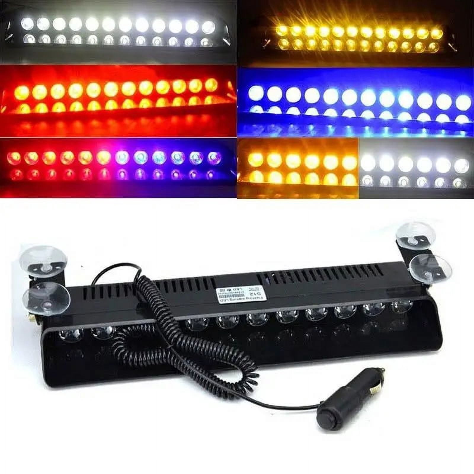 12 Led Windshield Dash Strobe Side Warning Lights Emergency Flash ...