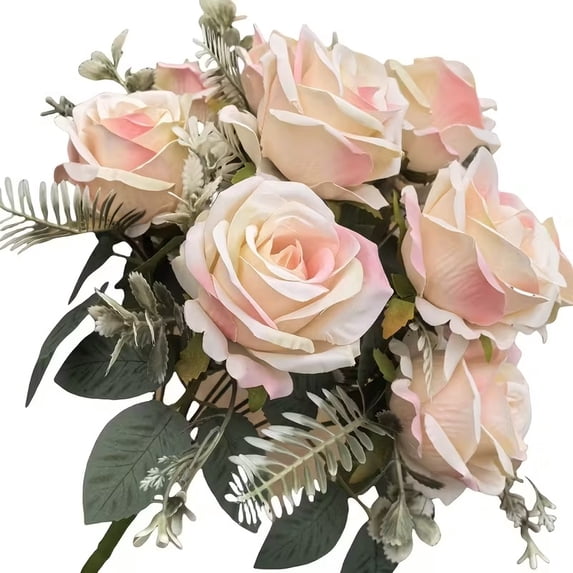 12 Lifelike Long-Stemmed Artificial Roses for Weddings, Birthdays, and ...