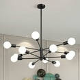 12-Light Black Chandelier Modern Chandelier Ceiling Light Fixture for ...