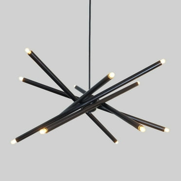 6 Light Modern Sputnik Light Fixture Mid Century Style Brass Chandelier ...