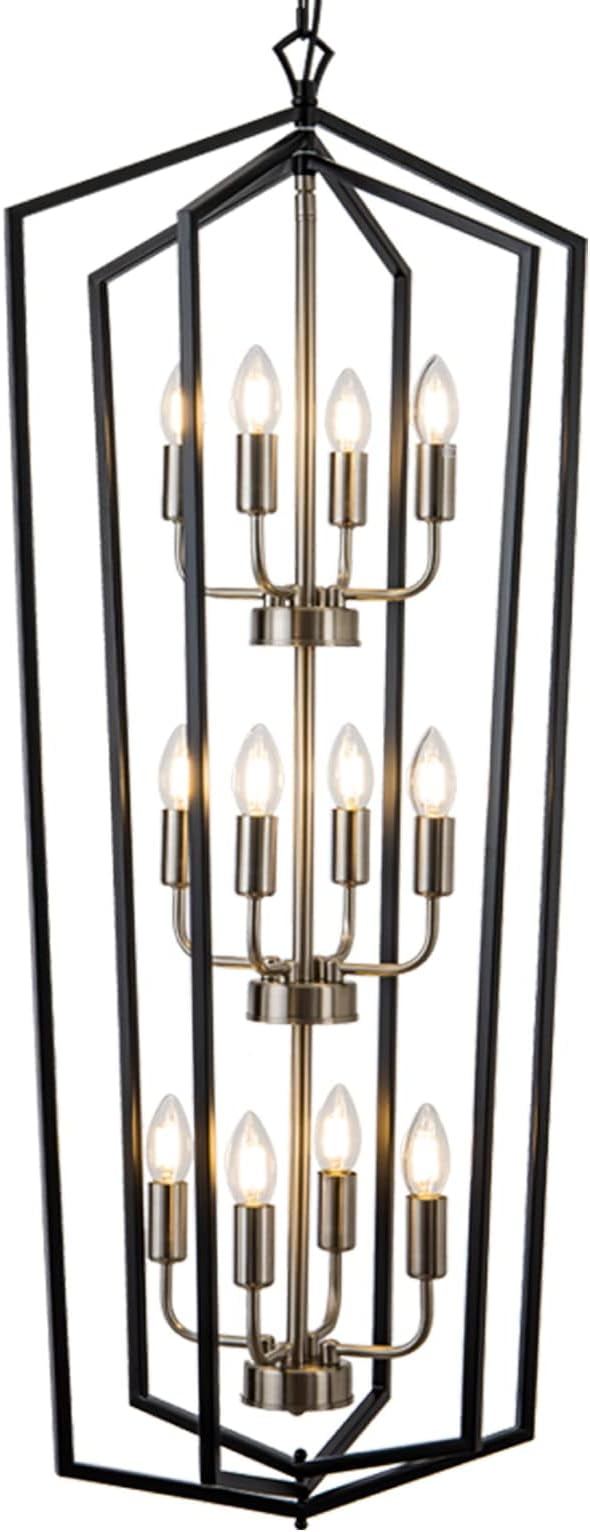 12-Light Lantern Tired Foyer Entryway Lights Farmhouse High Ceiling ...