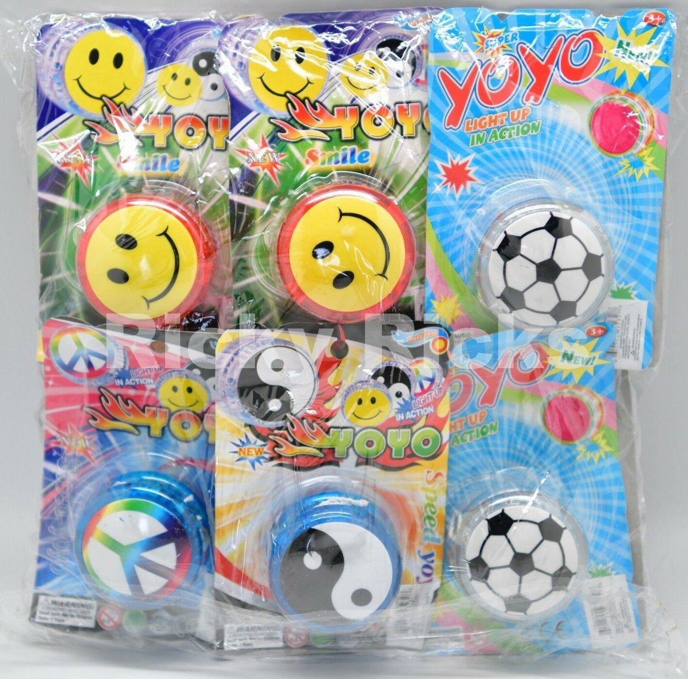 12 Light Up YoYos For Kids Yo Yo Party Bags Fillers Favors Magic Toys ...