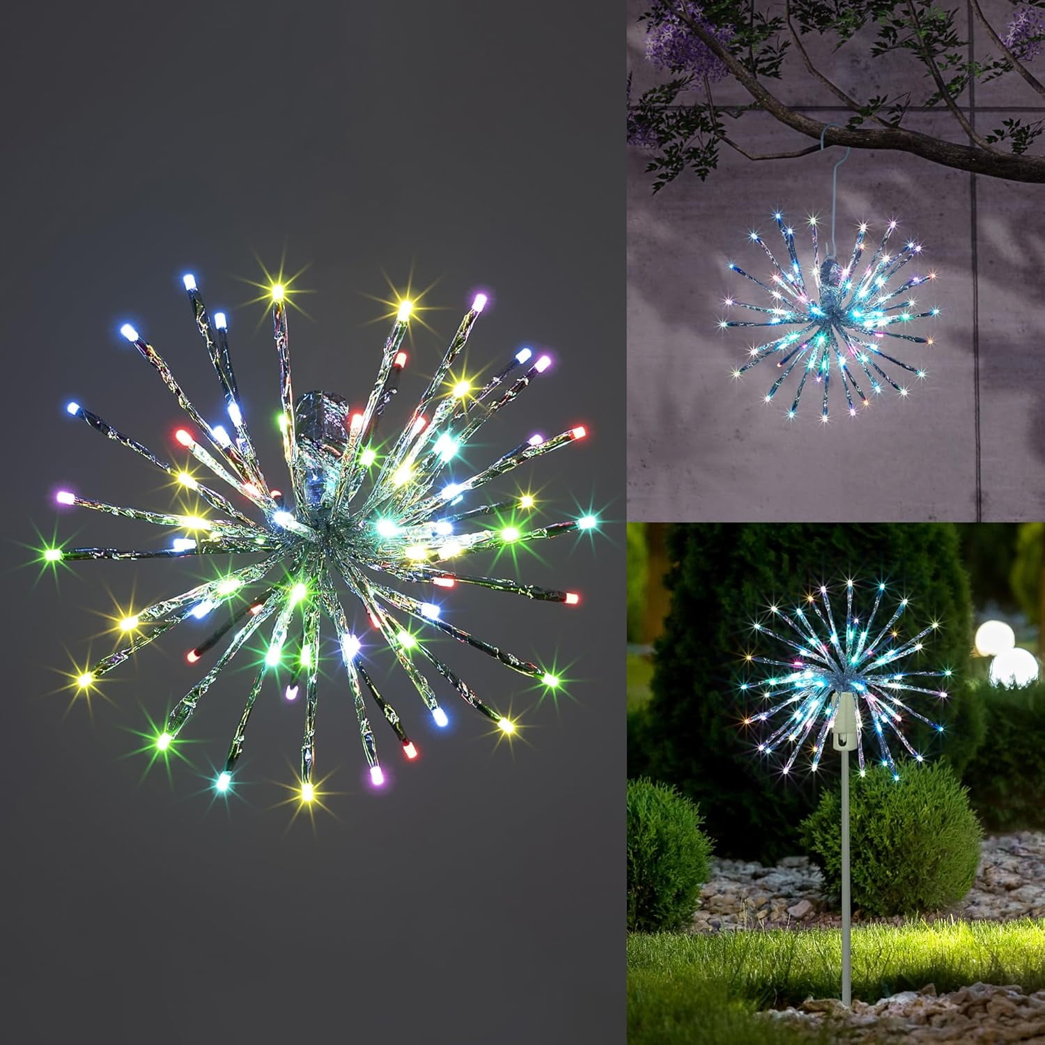 12" Lights 80 LED Firework Lights with Remote Control Lighted Hanging ...