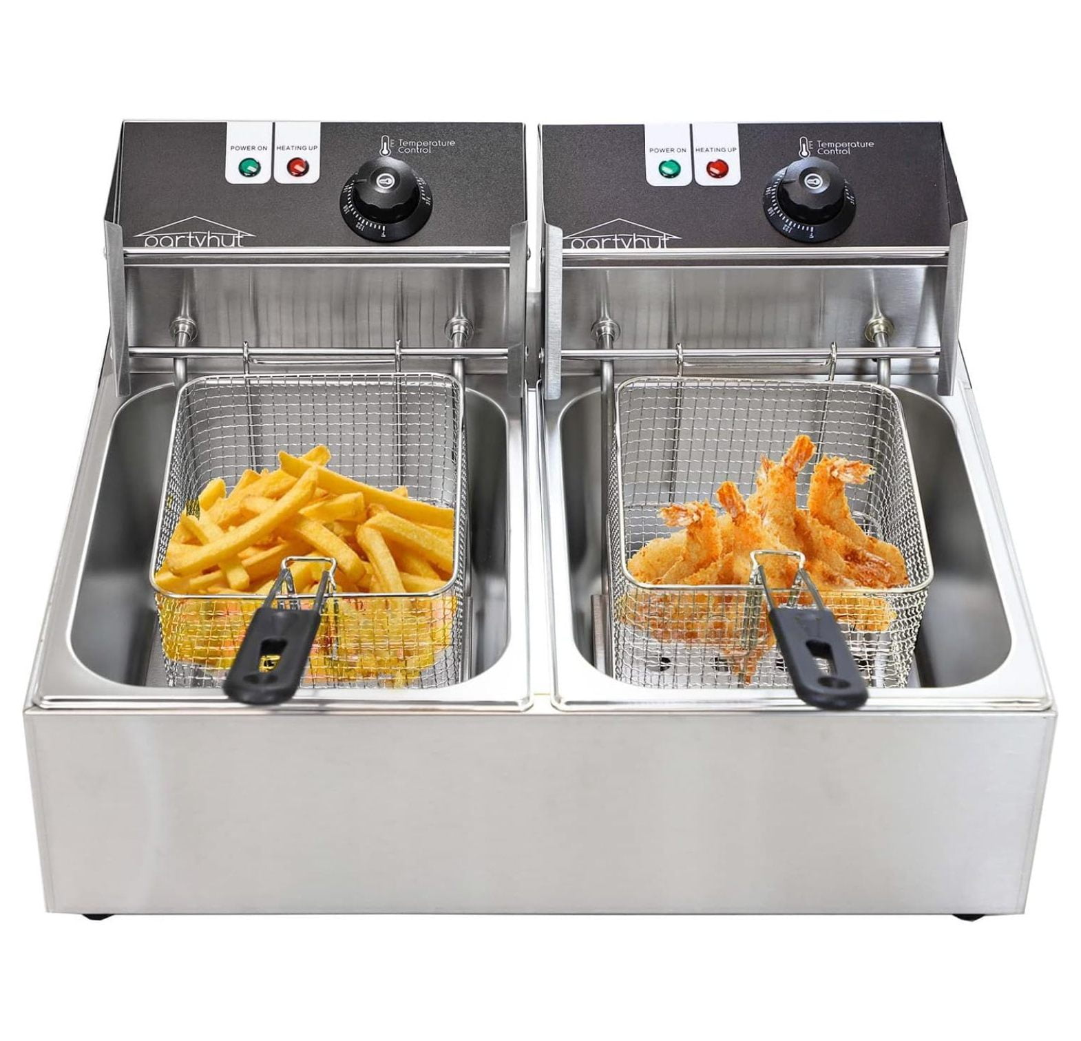 12 Liter/12.6 Quart Dual- Deep Fryer Machine, Double Basins Large ...