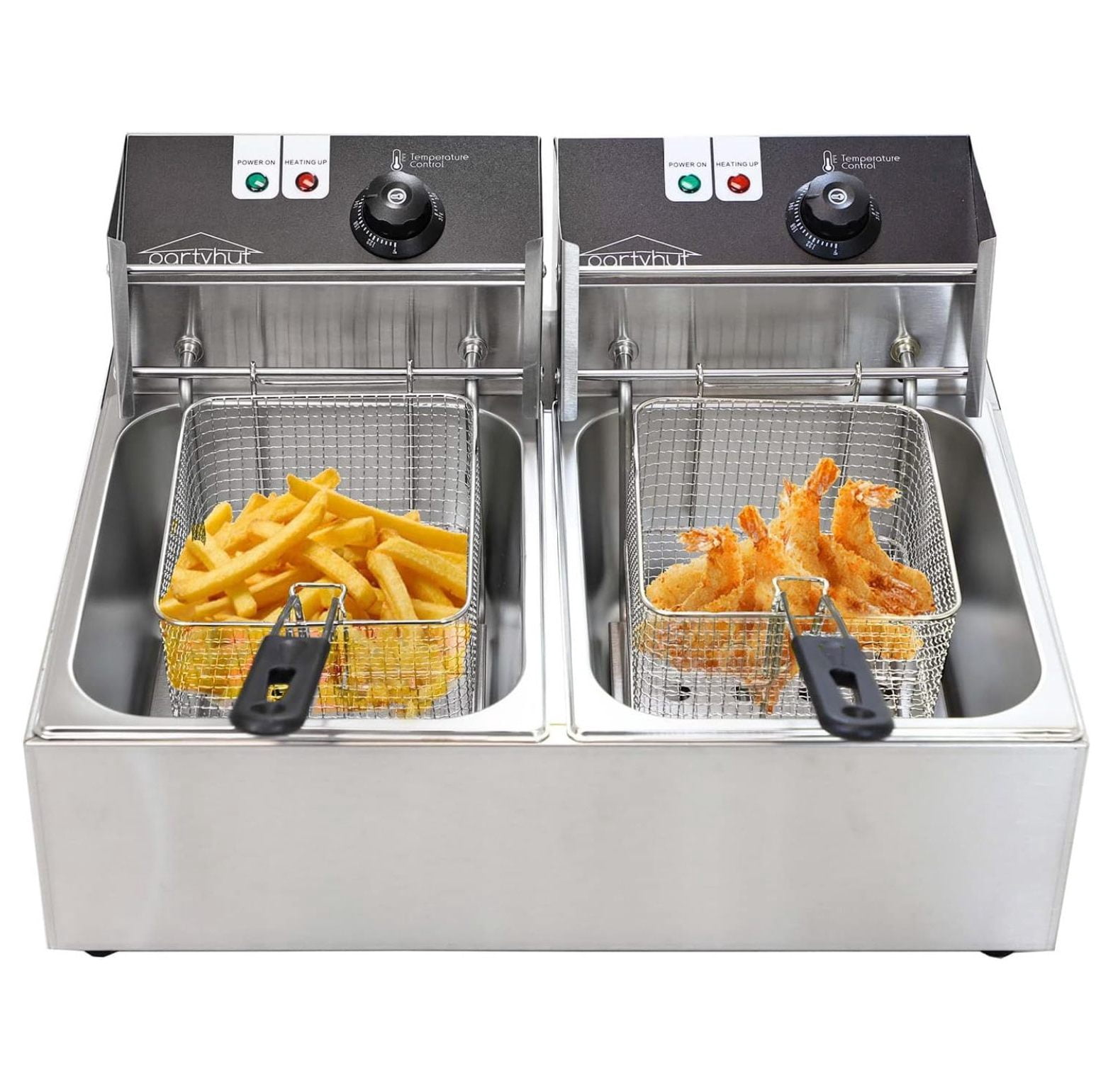 12 Liter/12.6 Quart Dual- Deep Fryer Machine, Double Basins Large ...