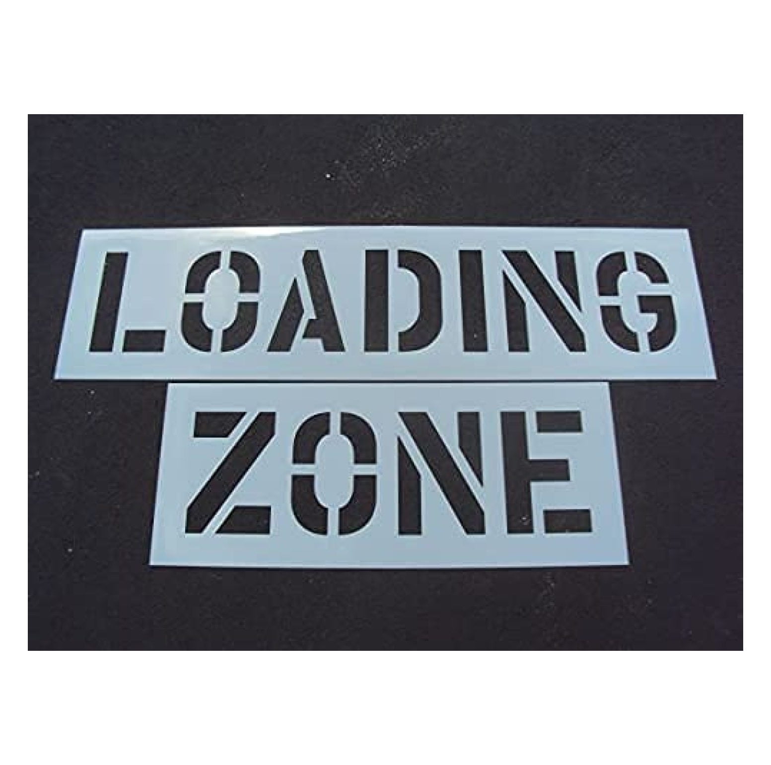 12" Loading Zone Stencil - Actual 12 Inch Letters - Parking Lot Stencil - 63 Mil (1/16") Co ...