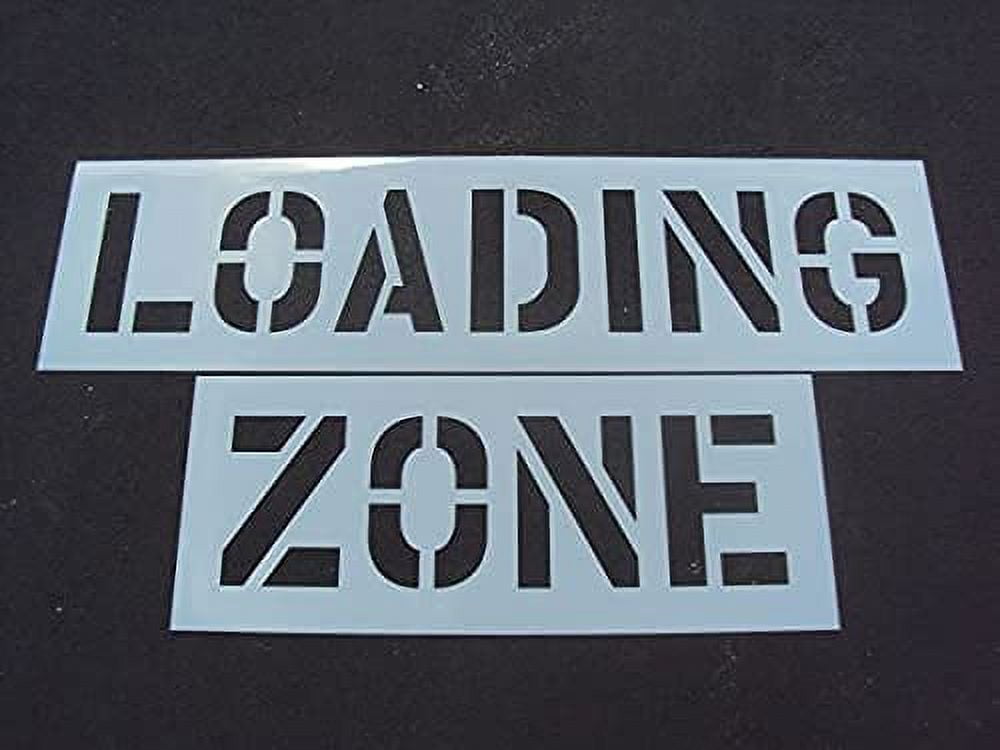 12" Loading Zone Stencil - Actual 12 Inch Letters - Parking Lot Stencil ...