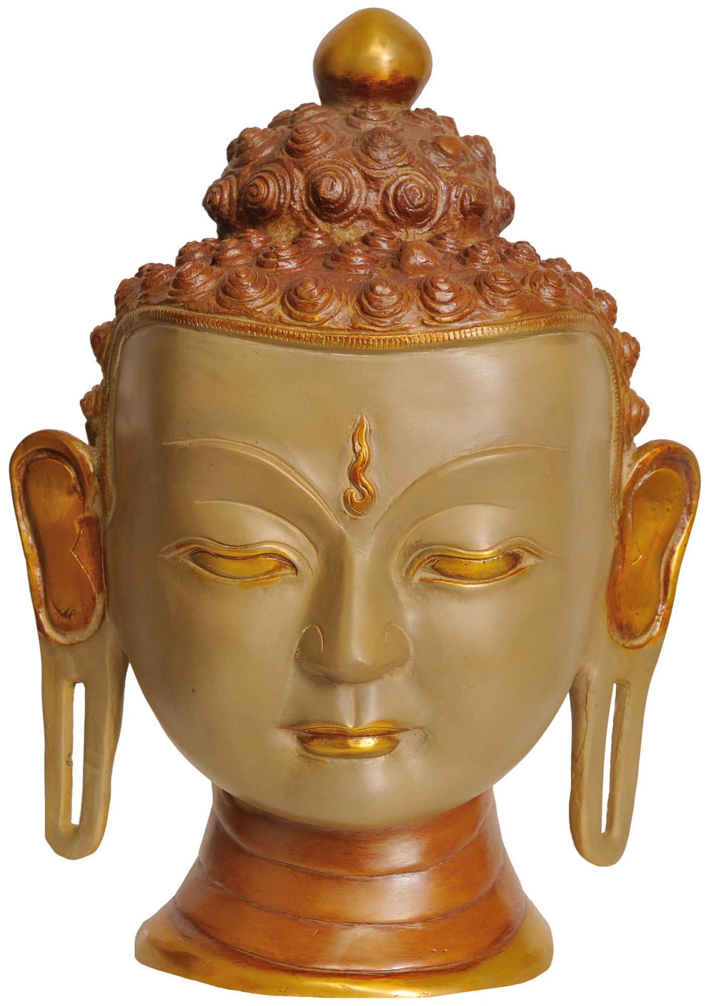 12" Lord Buddha Wall Hanging Mask In Brass | Handmade | Made In India ...