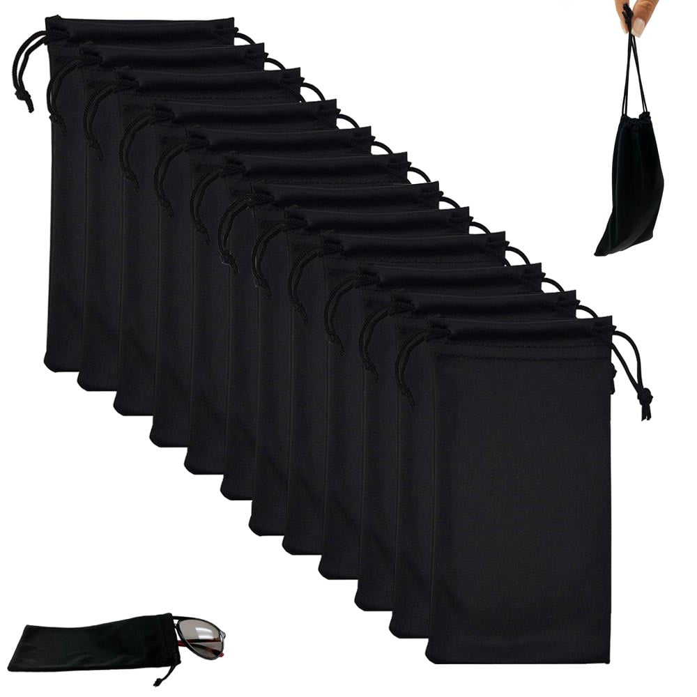 12 Lot Black Micro Fib Sunglasses Carrying Pouch Case Bag Storage ...