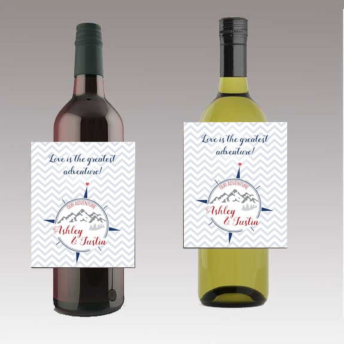 12 Love Is The Greatest Adventure Wine / Beer Bottle labels Easy to Use ...