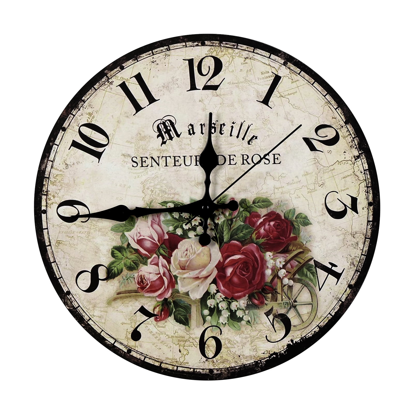 12”MDF Wall Clock - Rose - Walmart.com