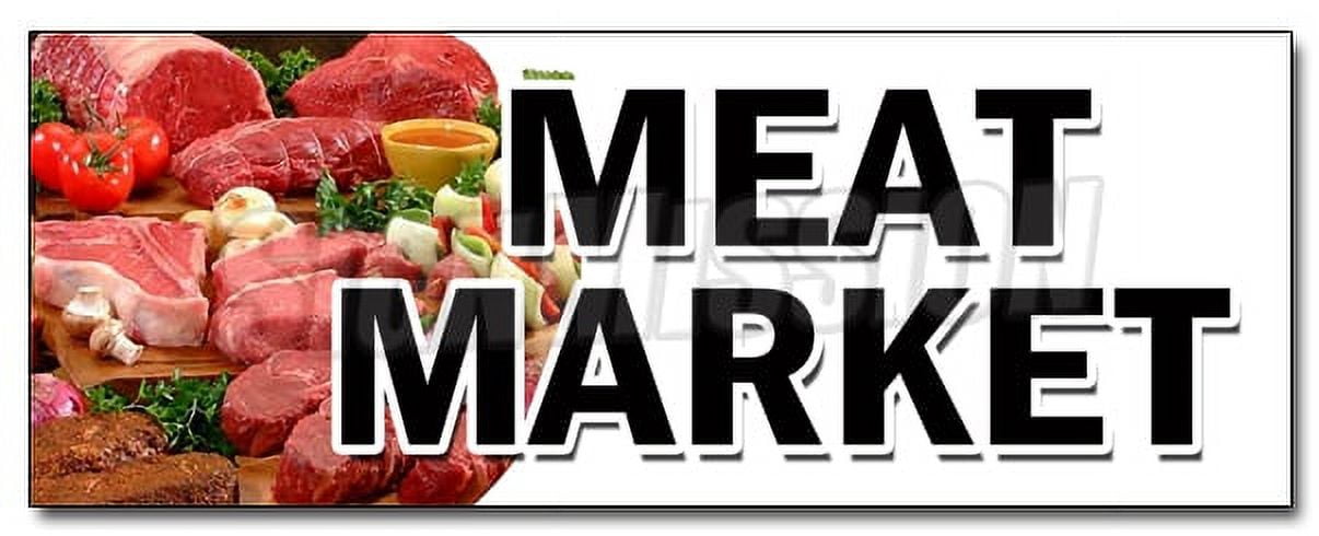 12" MEAT MARKET DECAL sticker butcher gourmet usda prime pork chicken ...