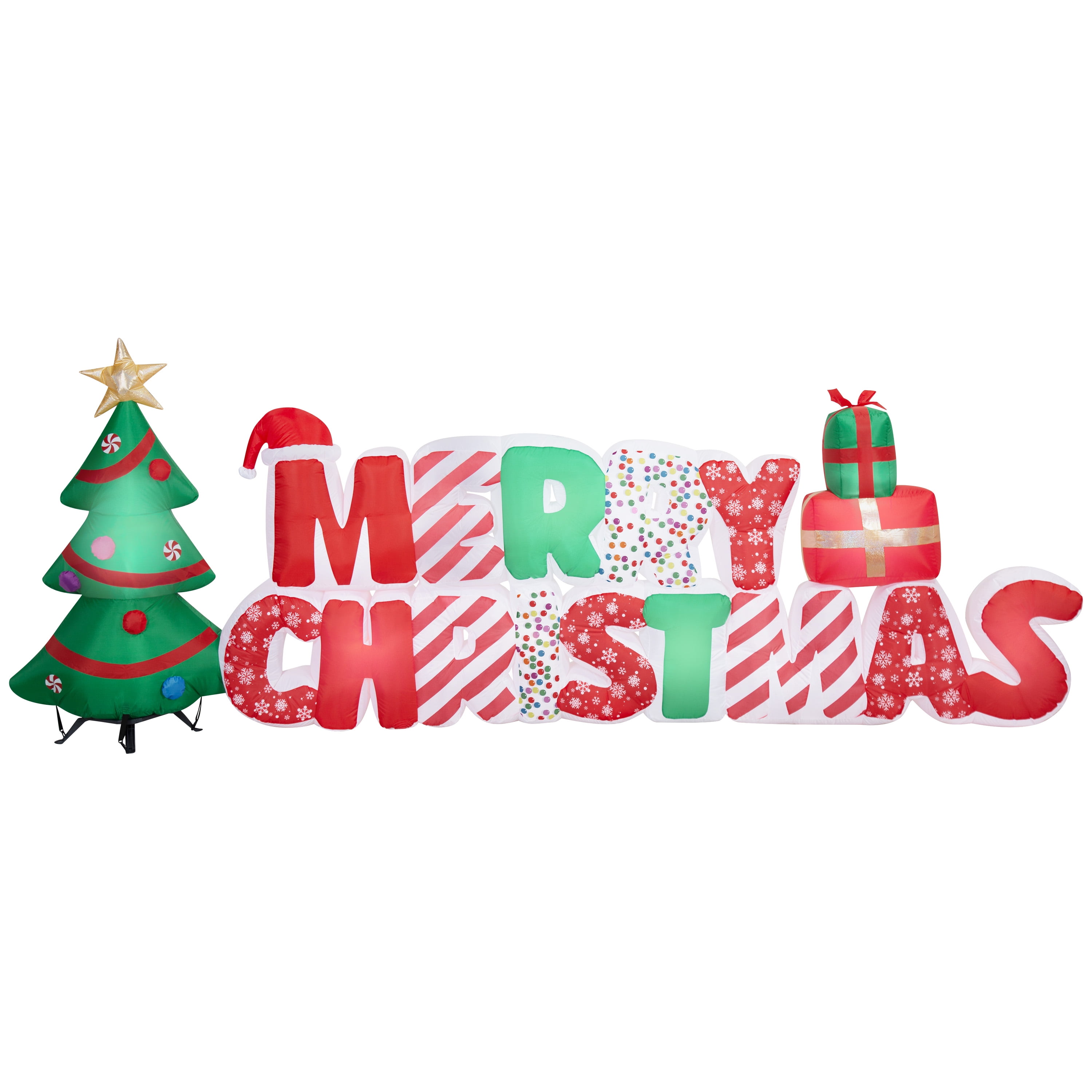 4.6 ft Merry Scene Christmas Airblown Yard Inflatable, Multicolor, by ...