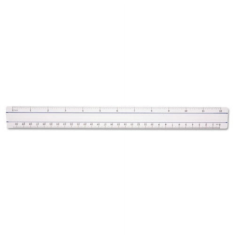 12" Magnifying Ruler, Standard/metric, Plastic, Clear | Bundle of 10 ...
