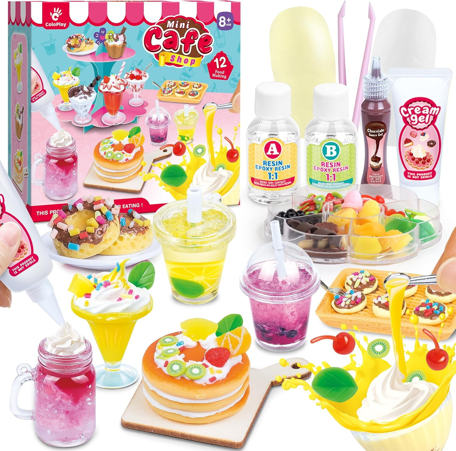 12 Making Miniature Food Toys Set, DIY, Resin Play, NOT Edible, Kitchen ...