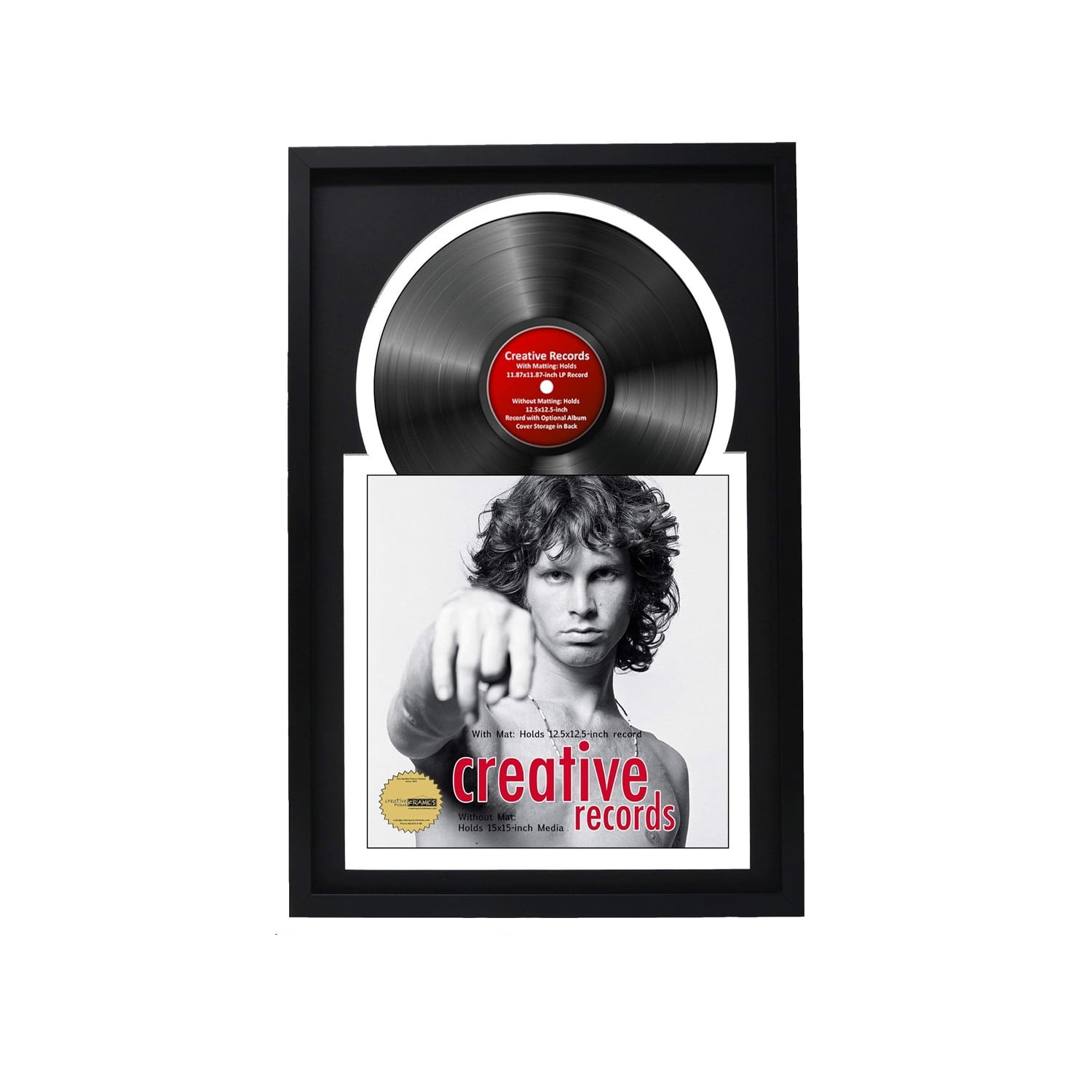 Creative Picture Frames 16"x24" Jukebox Vinyl Black Frame Display with ...