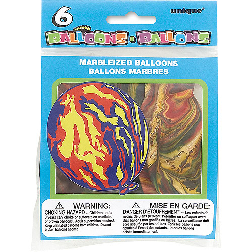 12" Marbleized Balloons, 6ct - Walmart.com