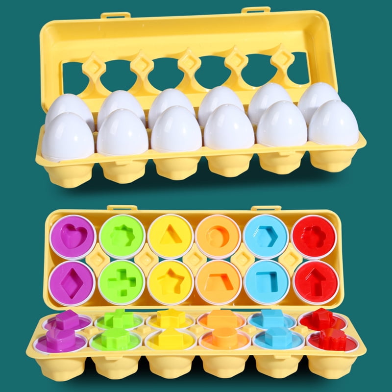 12 Matching Eggs Montessori Sensory Baby Toys Easter Eggs Chicken ...