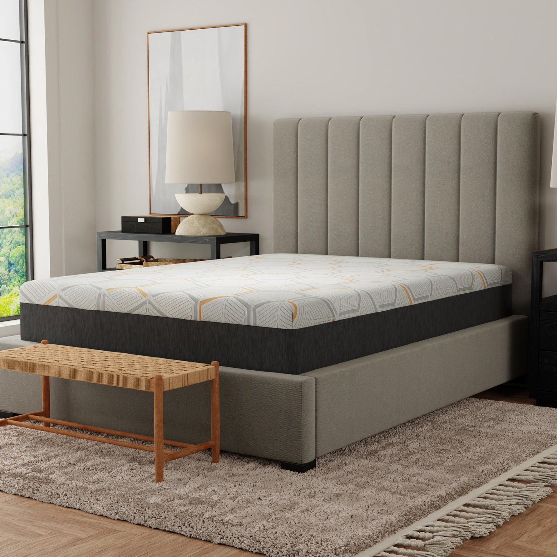 12" Memory Foam | Split King Mattress Offering Antimicrobial Function ...