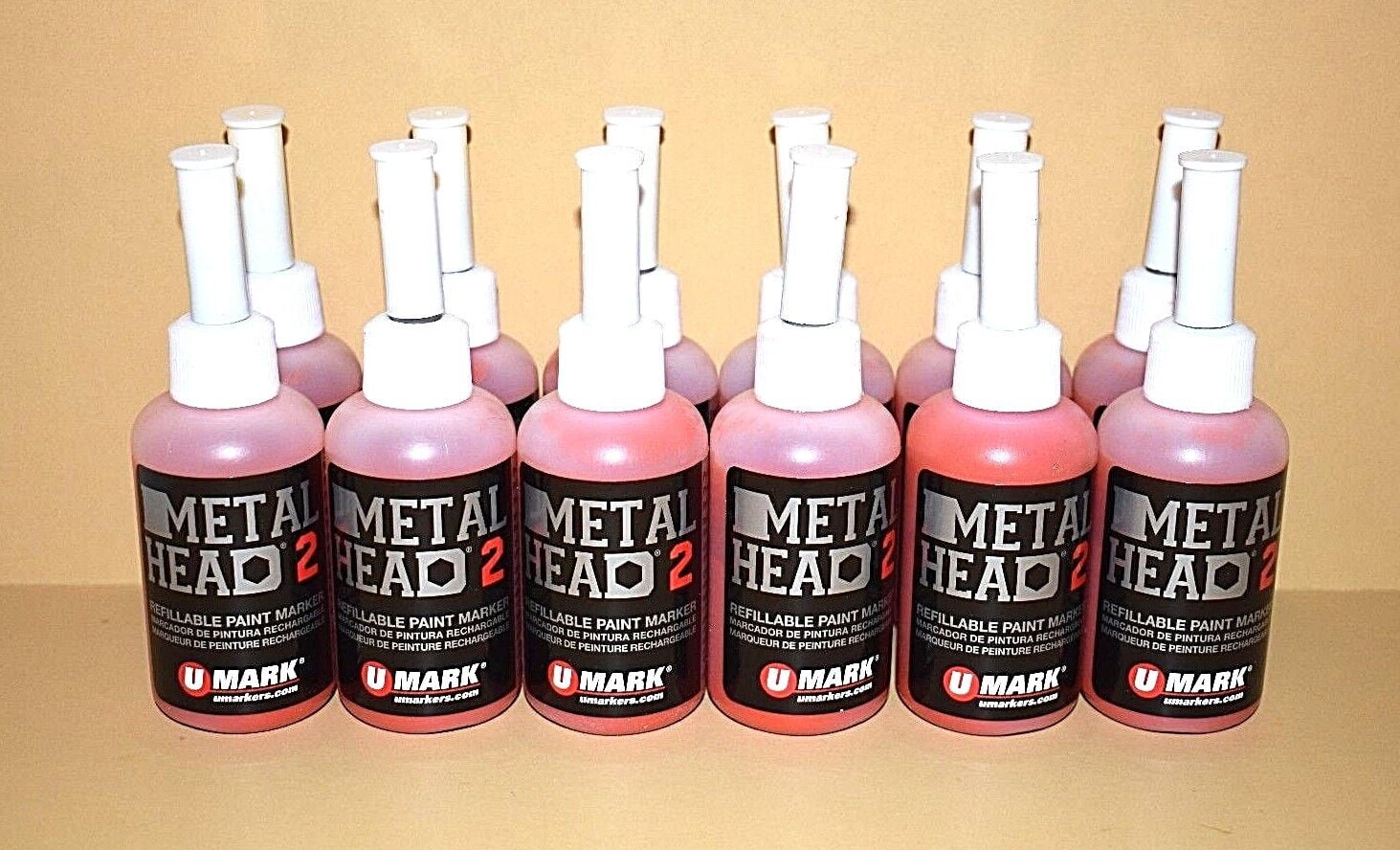 12 Metal Head Paint Markers 2 Oz Orange Auto Salvage Industrial Junk ...