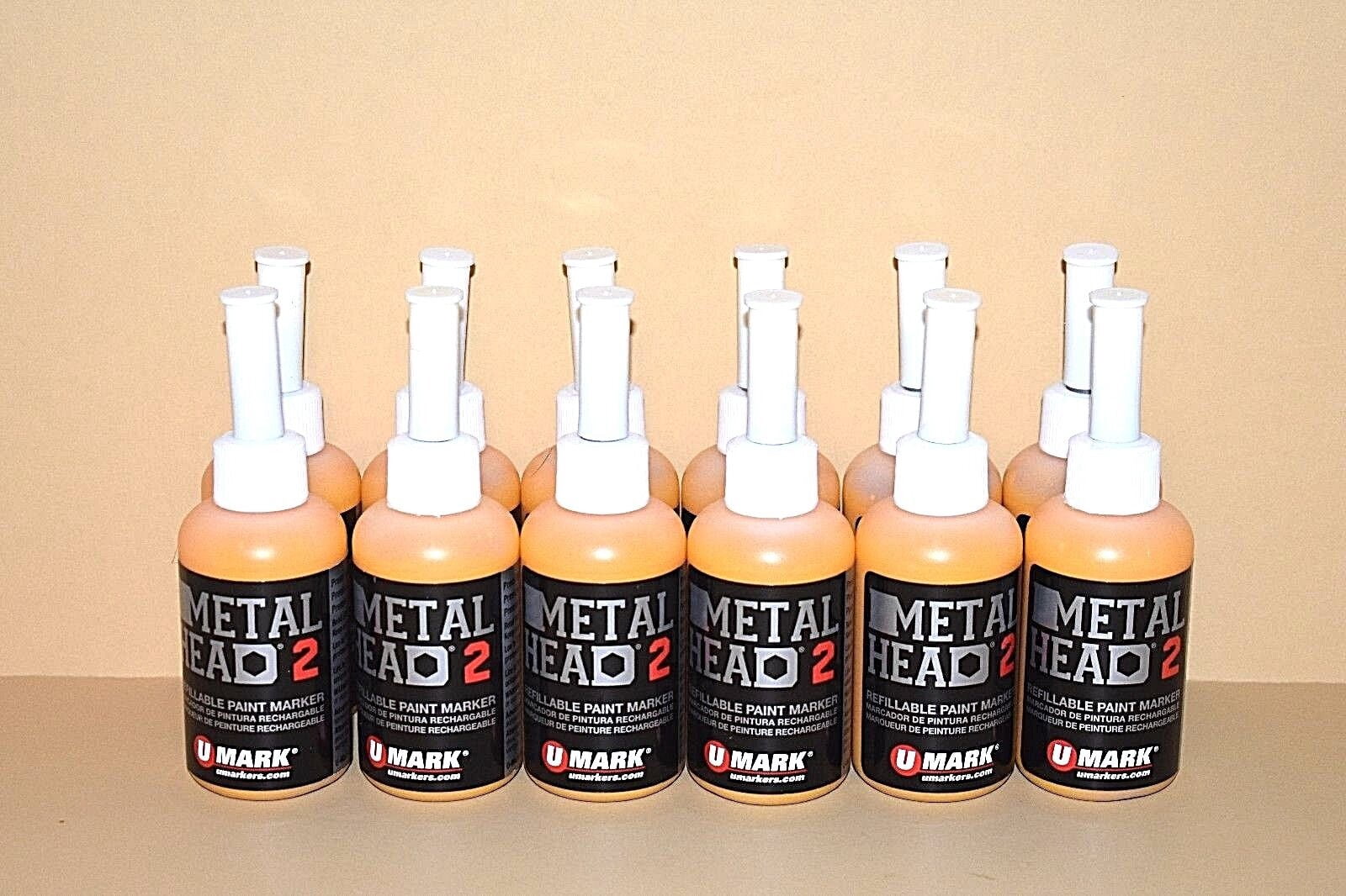 12 Metal Head Paint Markers 2 Oz Yellow Metal Marking Auto Salvage ...