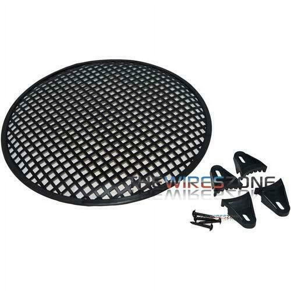 12" Black Metal Speaker Subwoofer Grill, Waffle Mesh Design with Clips ...