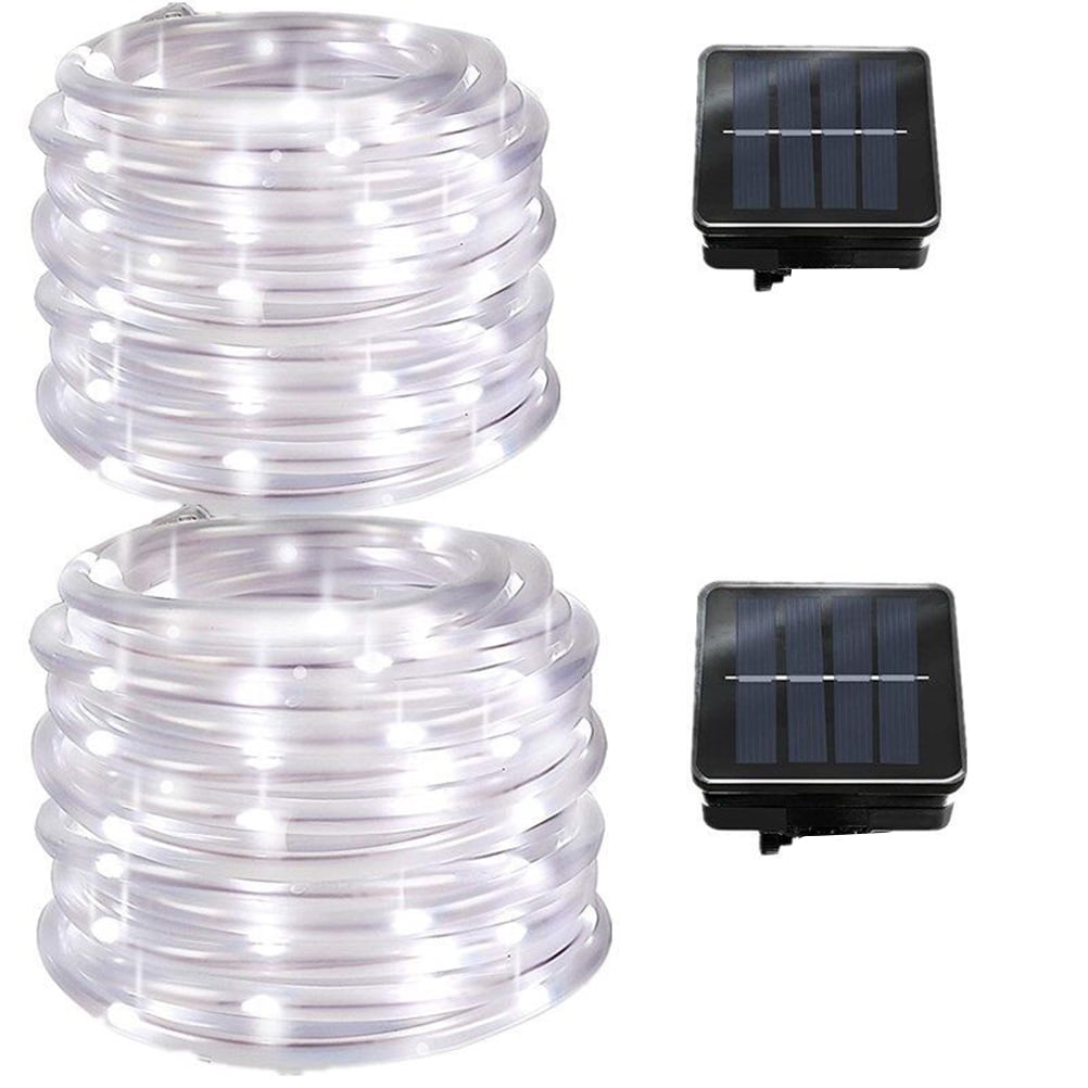 12 Meters 100 LED White Light Solar Power Tube Light Strip Solar ...
