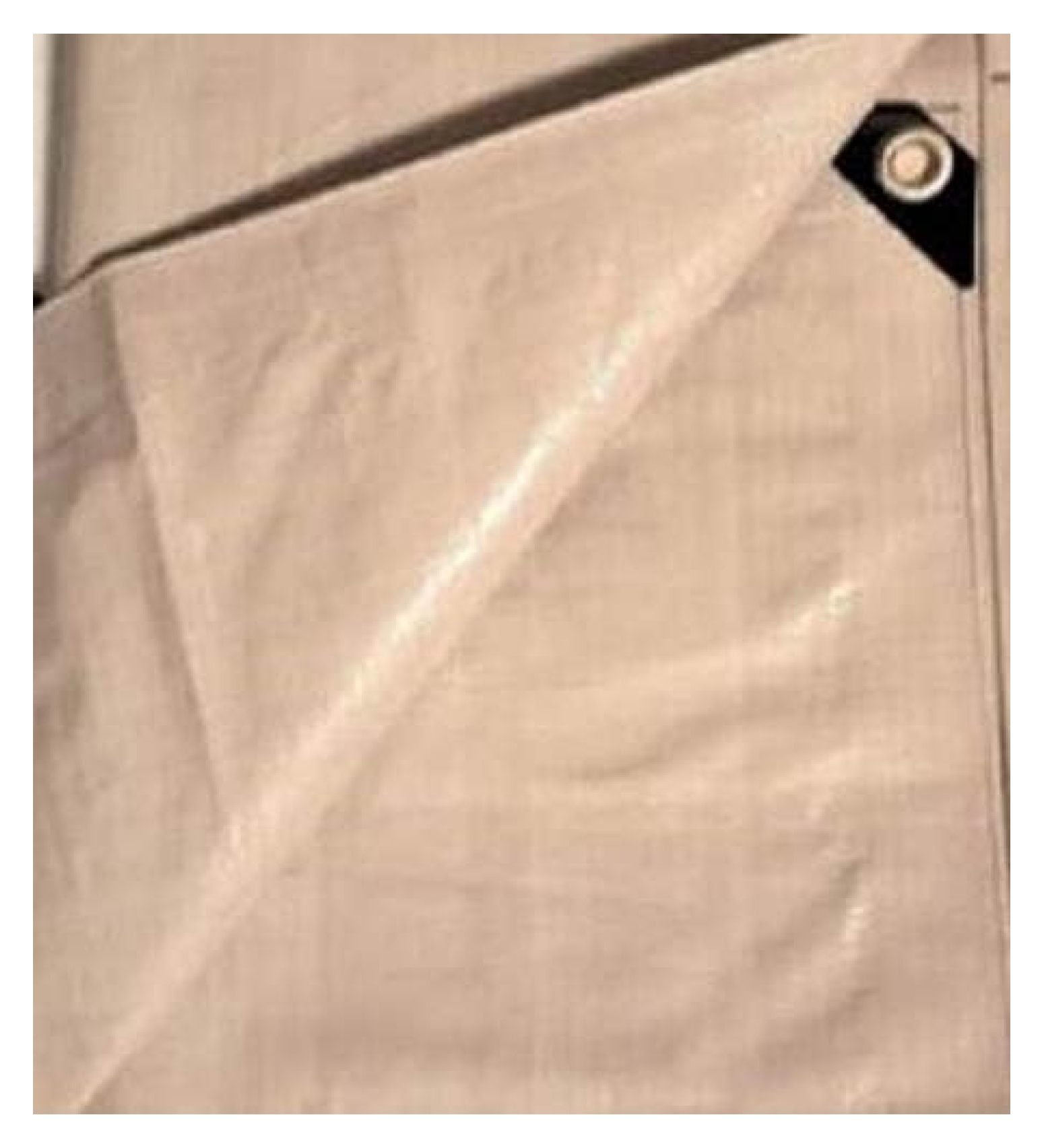 12 Mil Waterproof Tarp 8x8 ft Tan - Heavy Duty Poly Tarp with Grommets ...