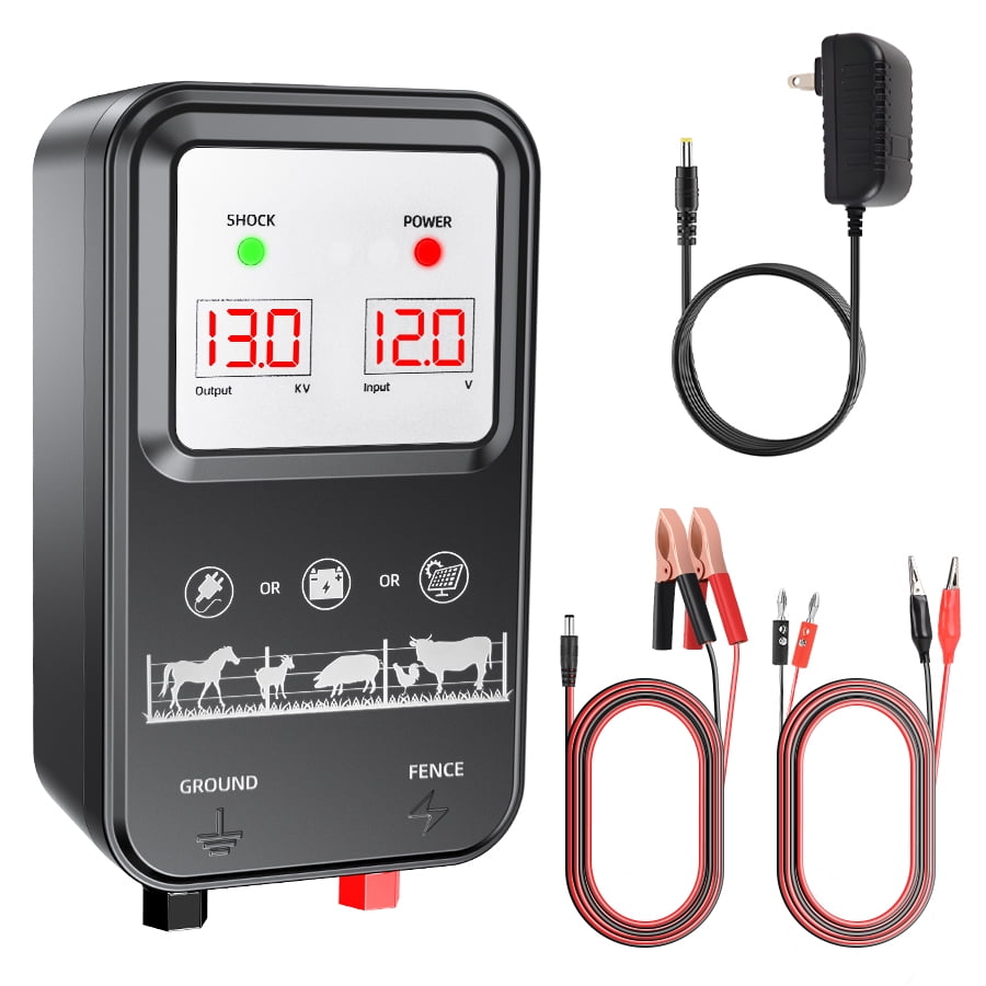12-Mile Electric Fence Energizer for Preventing Wild Animals Intruding ...