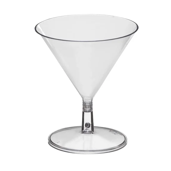 12 Mini Martini Cups Clear Plastic 2Oz Perfect For Appetizers Desserts ...