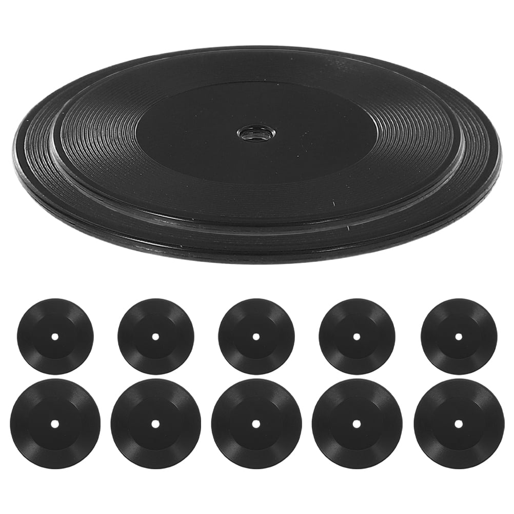 12 Mini Vinyl Record Models for Decor Realistic Plastic Black Records ...