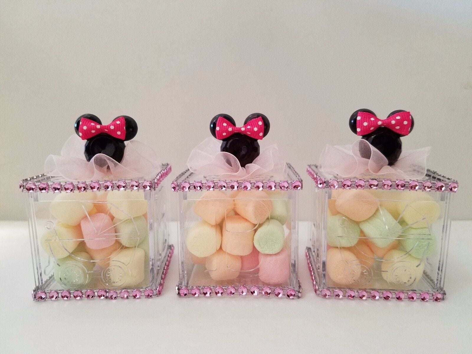 12 Minnie Mouse Fillable Blocks Baby Shower Favors Prizes Game Girl ...