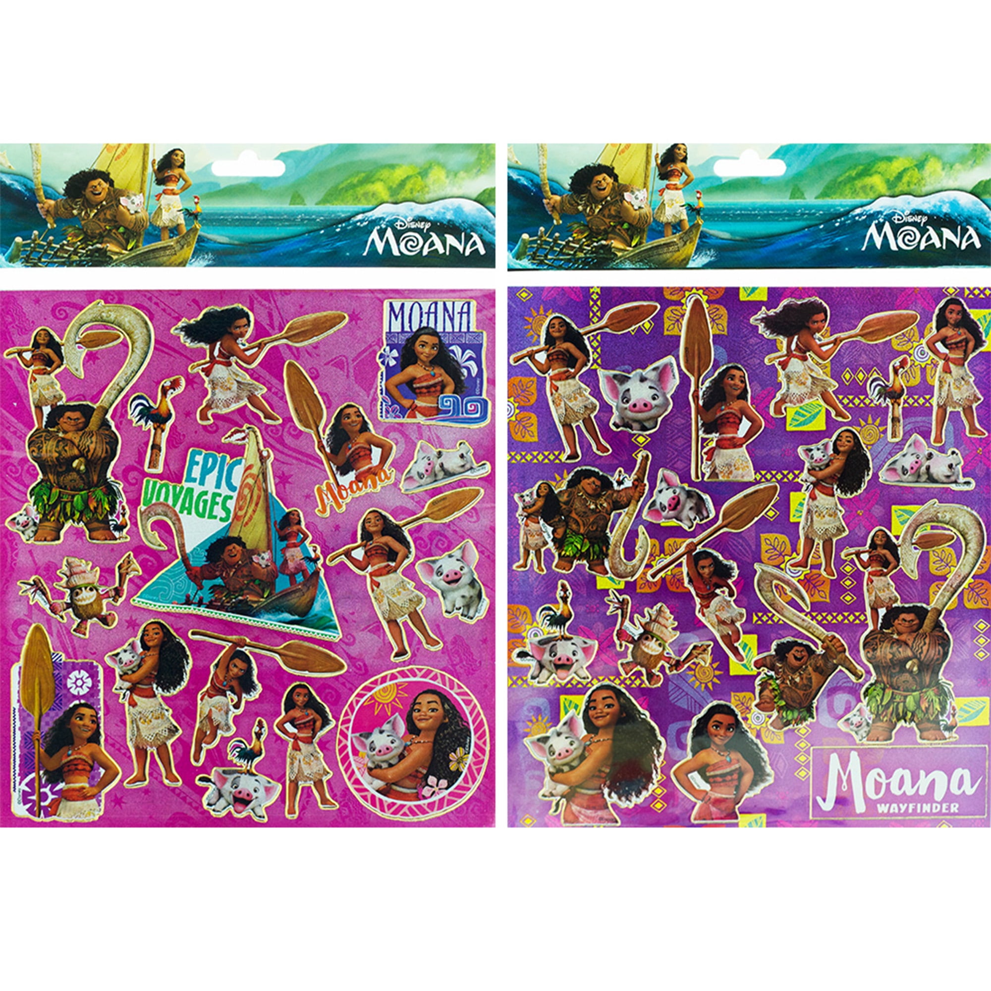 12 Moana Big Size Stickers - Walmart.com