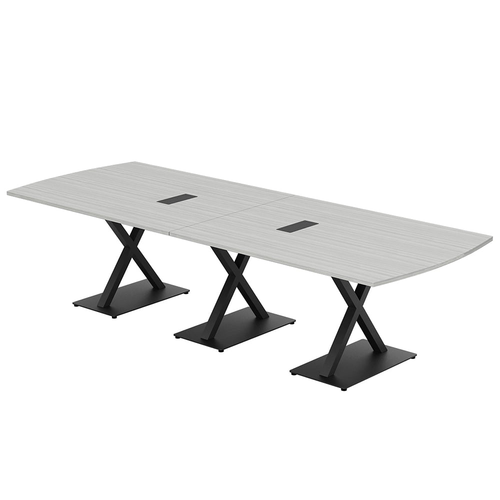 12' Modular Arc Rectangle Conference Table Electric Units And X Bases ...