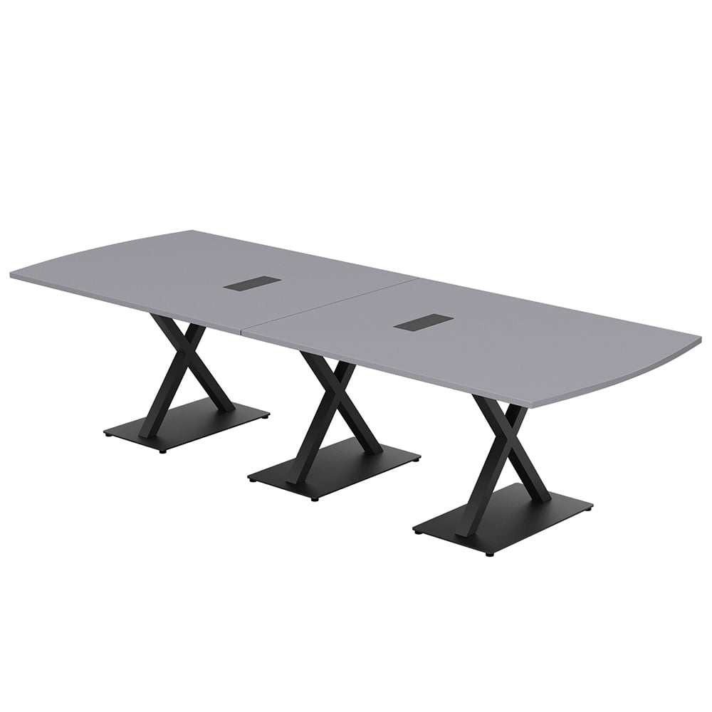 12' Modular Arc Rectangle Conference Table Electric Units And X Bases ...