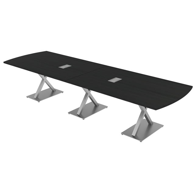 12' Modular Arc Rectangle Conference Table Electric Units And X Bases ...