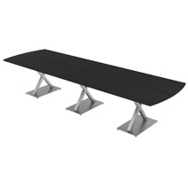 12' Modular Arc Rectangle Conference Table w/Electric And Square Bases ...