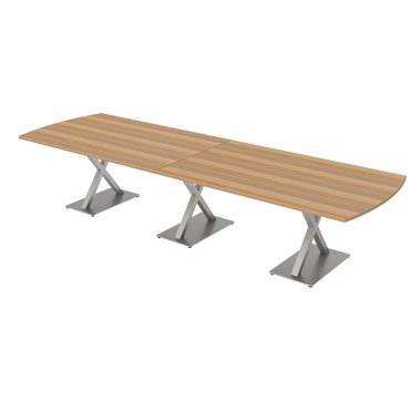 18 Person Modular Oval Conference Table Square Metal Bases Power Units ...