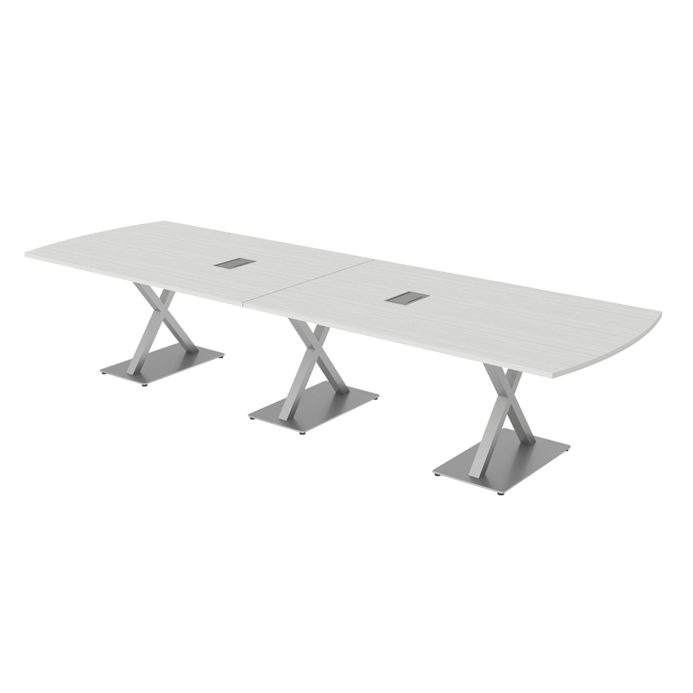 12' Modular Arc Rectangle Conference Table Electric Units And X Bases ...