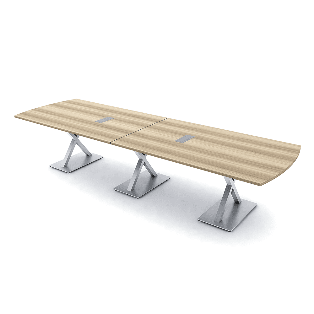 12' Modular Arc Rectangle Conference Table Electric Units And X Bases ...