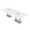 12' Modular Oval Conference Table With Metal Bases And Electric Units ...