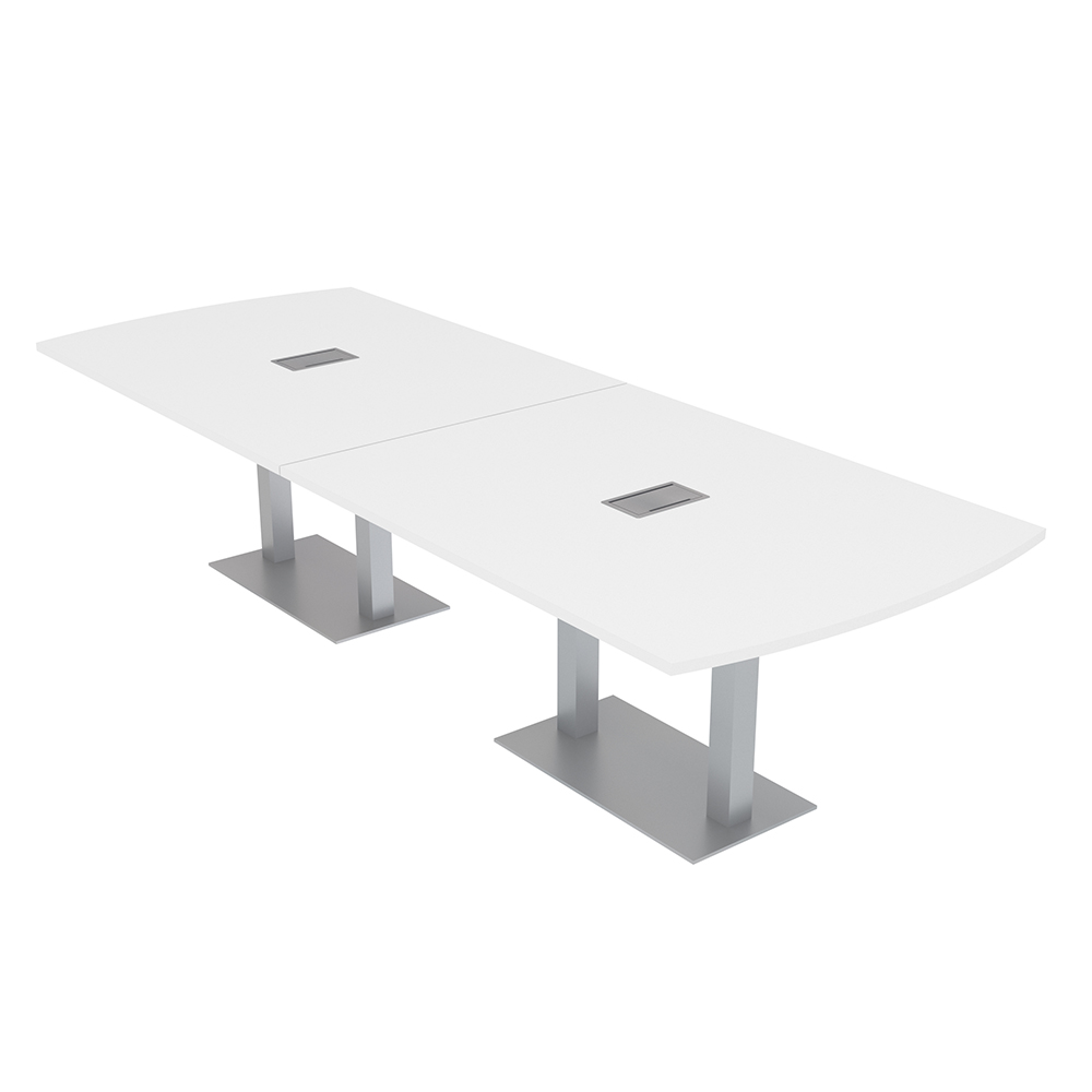 12' Modular Arc Rectangle Conference Table w/Electric And Square Bases - Walmart.com